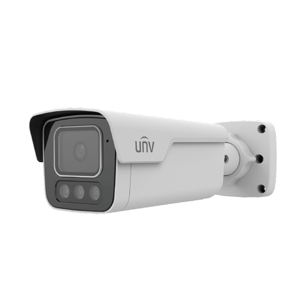 UNV Tri-Guard 2.0 5MP Red/Blue Active Deterrence Lights, White Light, and IR LED Bullet IP ...