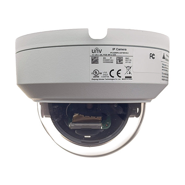 UNV 8MP 4K UltraHD Weatherproof Vandal Dome IP Security Camera with a 2 ...